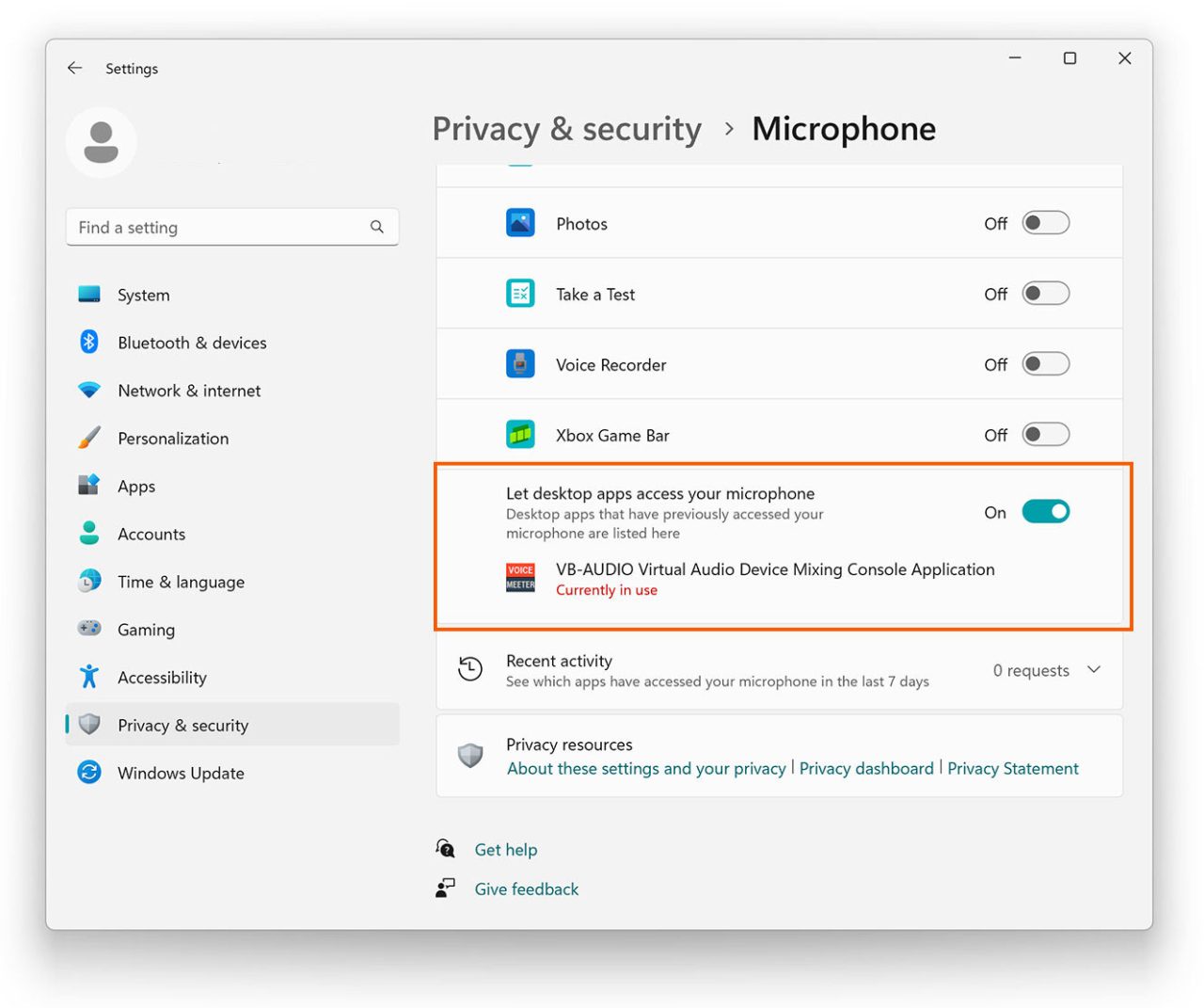 Setup VoiceMeeter with Windows 11: Disable Mic Privacy | VOICEMEETER by VB-AUDIO