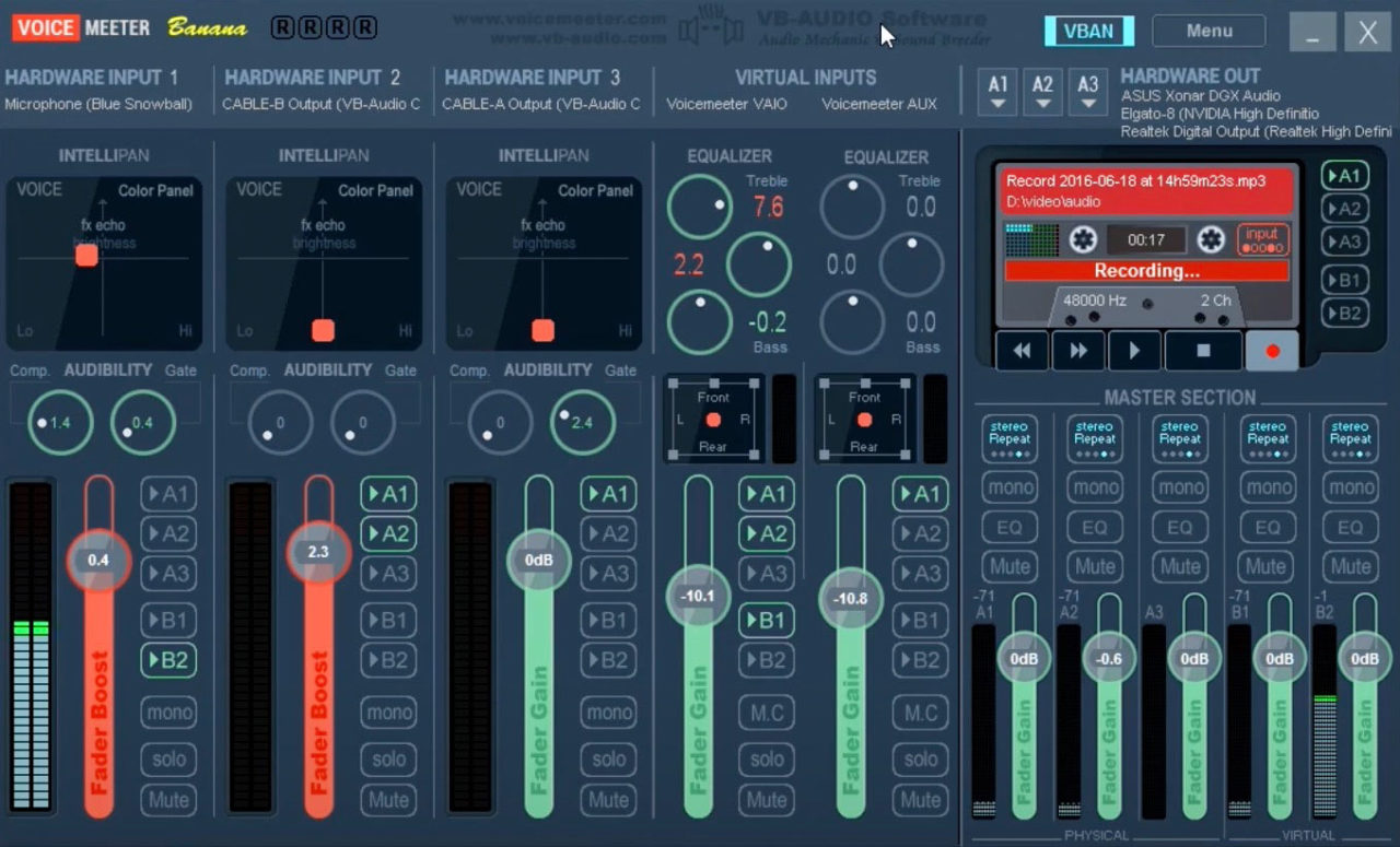 User Guide: Recording with the integrated Recorder | VOICEMEETER by VB ...